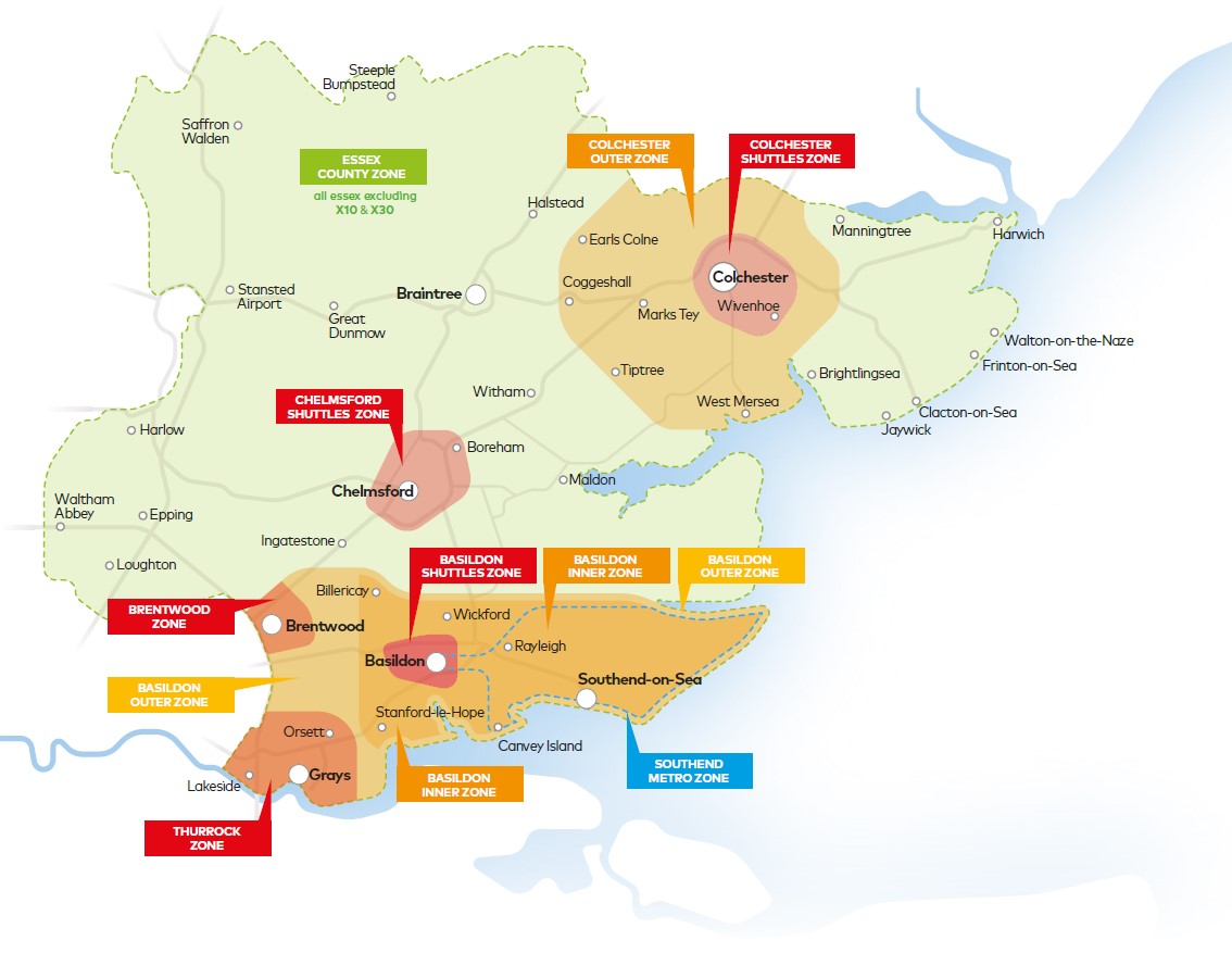 Essex Fare Zone Map First Bus